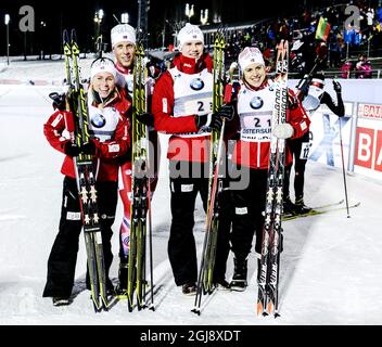 Norway's Vetle Sjåstad Christiansen in action during the men's relay ...