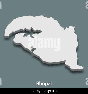 Bhopal map. Detailed vector map of Bhopal city administrative area. Cityscape poster ...