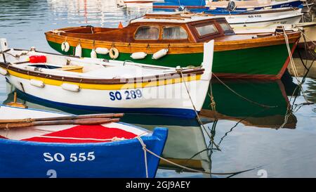 Colorful fishing boats, Sipanska Luka, Sipan Island, Dalmatian Coast ...