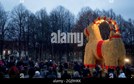 GAVLE 2015-11-29 The traditional Gavle Goat was inaugurated Sunday Nov ...