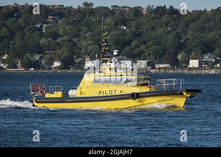 Pilot boat in the harbour at Halifax, Nova Scotia, Canada Stock Photo ...