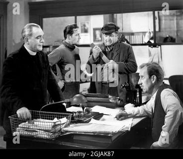 Pat O'Brien, Charles Kemper, on-set of the Film, "Fighting Father Dunne ...
