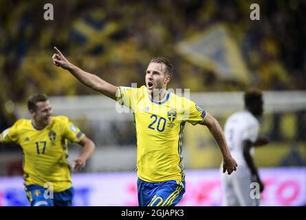 Marcus Ericsson, of Sweden, celebrates after winning the Indianapolis ...