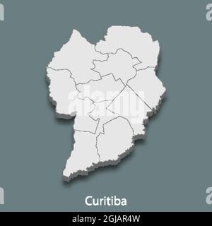 Curitiba map. Detailed map of Curitiba city administrative area ...