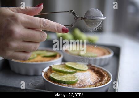 Key lime pie with pomegranate Foto: Jessica Gow / TT / kod 10070 Stock ...