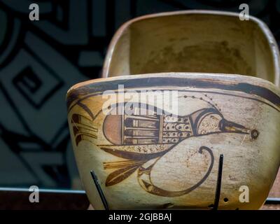 USA, Arizona, Scottsdale. Decorated Native-American pottery jugs ...