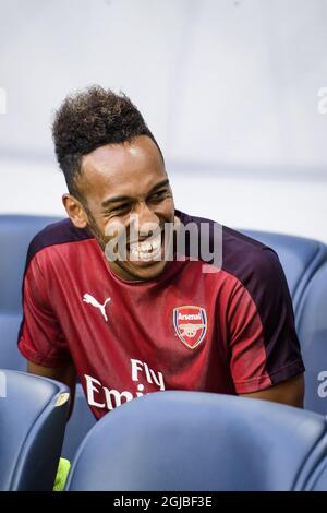 Arsenal's Pierre-Emerick Aubameyang before the Premier League match at ...