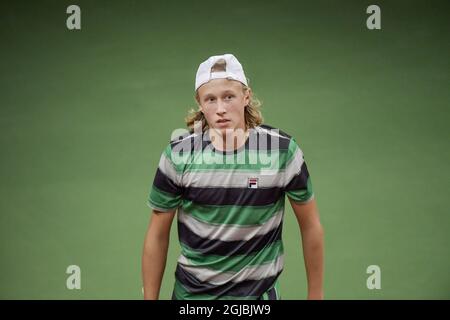 STOCKHOLM 20181011 Leo Borg, son of tennis legend Bjorn Borg, played ...