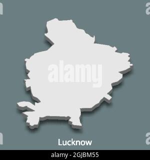 Lucknow map. Detailed vector map of Lucknow city administrative area ...