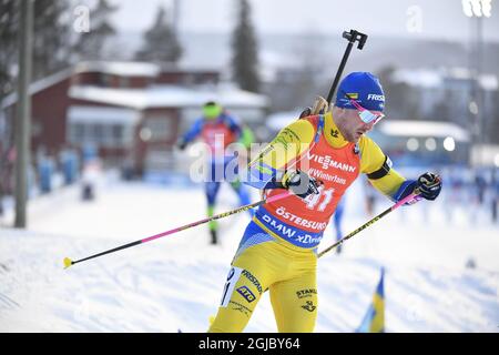 Jesper Nelin of, Sweden. , . competes in men's 10 km sprint during the ...