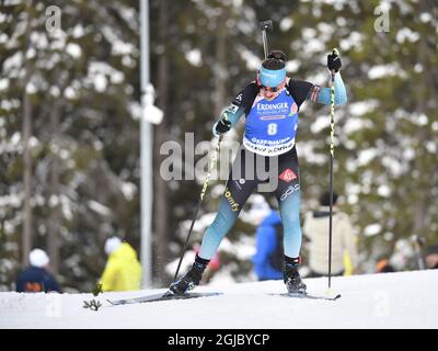 Julia Simon, of France, competes in the women's 12.5-kilometer mass ...