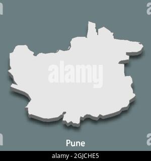Pune map. Detailed map of Pune city administrative area. Cityscape ...
