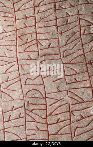 The Viking-era Rok runestone near the Lake Vattern and the town of ...