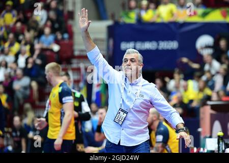 Portugal's head coach Paulo Pereira gestures during a semifinal match ...