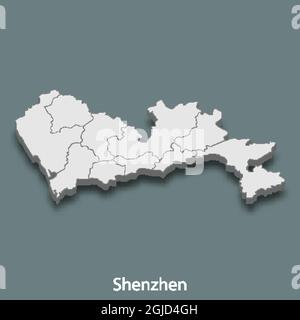 Shenzhen vector map. Detailed map of Shenzhen city administrative area ...