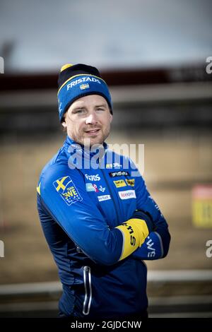Jesper Nelin of, Sweden. , . at a training session ahead of the IBU ...