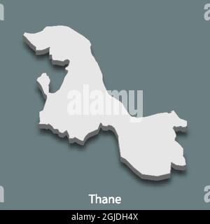 Thane map. Detailed vector map of Thane city administrative area ...