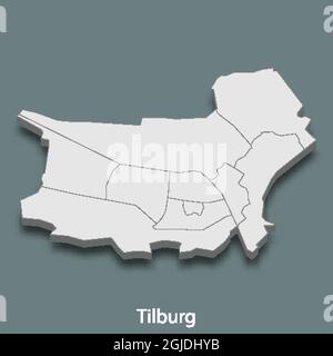 Map of Tilburg, Netherlands. Detailed city vector map, metropolitan ...