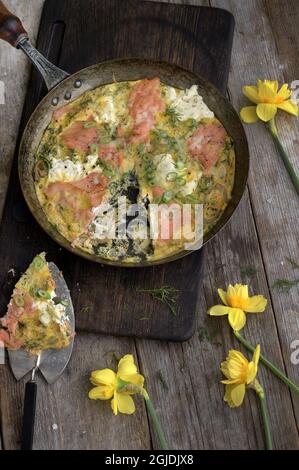 An eegg dish - salmon frittata Photo: Janerik Henriksson / TT / code ...