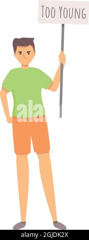 Young age discrimination icon cartoon vector. Ageism equality. Social ...