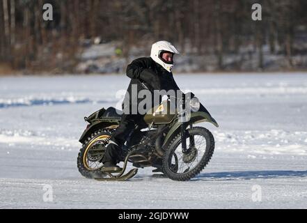 MOTALA 20210206 Ice speedway in Knappaviken on Lake Boren in Motala ...