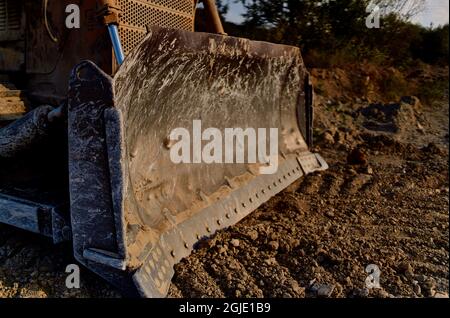 excavator work construction territory geology Stock Photo - Alamy
