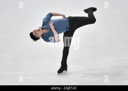 STOCKHOLM 20210327 Han Yan från Kina under sitt framträdande i ...