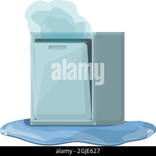 Broken kitchen dishwasher icon cartoon vector. Appliance repair. Damage ...