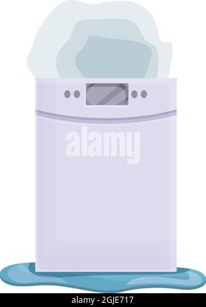 Broken dishwasher icon cartoon vector. Repair machine. Kitchen damage ...