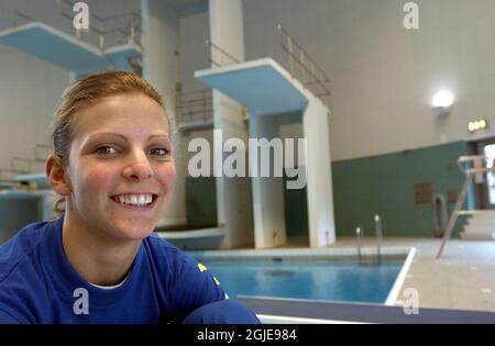 Swedish diving star Anna Lindberg at the press conference for the Arena ...
