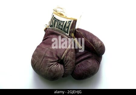 The gloves of Swedish heavyweight boxing champion Ingemar Johansson ...