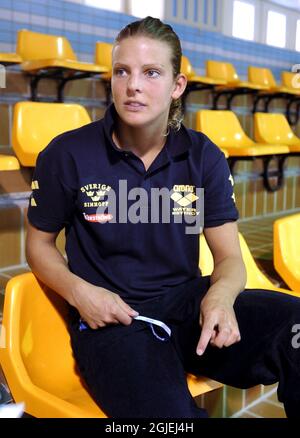 Swedish diving star Anna Lindberg at the press conference for the Arena ...