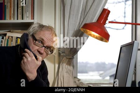 Swedish artist Lars Vilks with his cartoon of Mohammed Stock Photo - Alamy