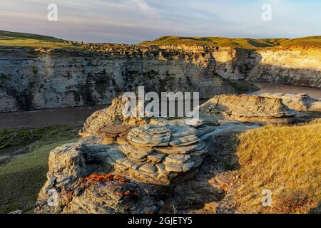 The Two Medicine River at Rock City near Valier, Montana, USA Stock ...