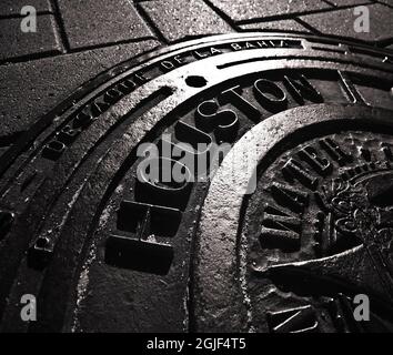Houston, Texas manhole cover Stock Photo - Alamy