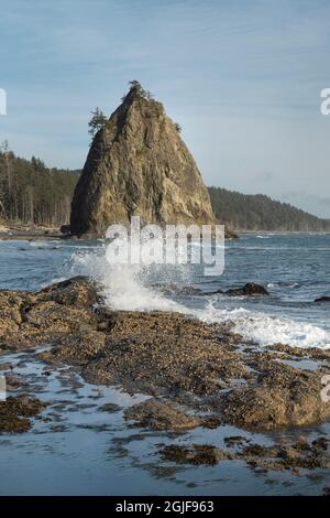 Split Rock Rialto Beach, Olympic National Park, Washington State Stock ...