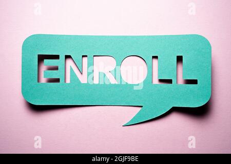 Business Enrollment And Registration. Enroll Now Sign Stock Photo - Alamy