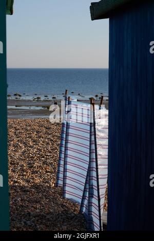 Blue coloured windscreen seen on the beach in the UK Stock Photo - Alamy