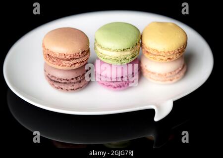 Delicious food on white plate close up Stock Photo - Alamy