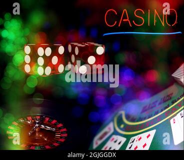 A Casino Black Jack table Stock Photo - Alamy