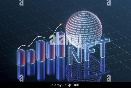 The concept of NFT, 3d rendering. Computer digital drawing Stock Photo ...