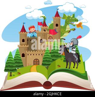 Medieval open book theme illustration Stock Vector Image & Art - Alamy