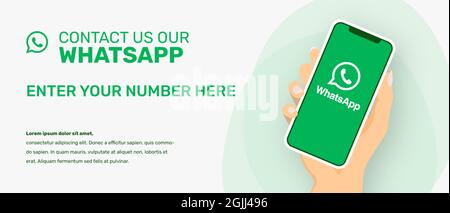 Whatsapp banner template. Contact us on our whats app number ...