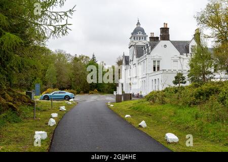Skeabost hotel, electric charging point, Isle of Skye, Scotland Stock ...