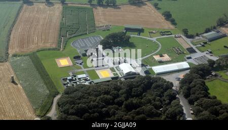 aerial view of the maze at Apple Jacks Adventure Farm, Stretton in ...