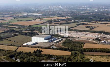 aerial view of the NewCold cold storage warehouse at Stanley, Wakefield ...
