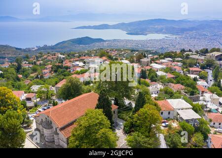 Traditional greek village of Portaria on Pelion mountain in central ...