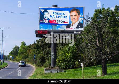 Billboard of SPD (Freedom and Direct Democracy), Tomio Okamura, Prague ...