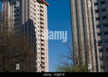 Dalehead Towers block, Ampthill Square Estate, the estate was reclad in ...