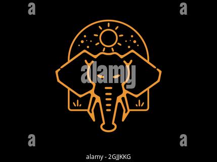 Funny elephant line icon concept. Funny elephant flat vector symbol ...